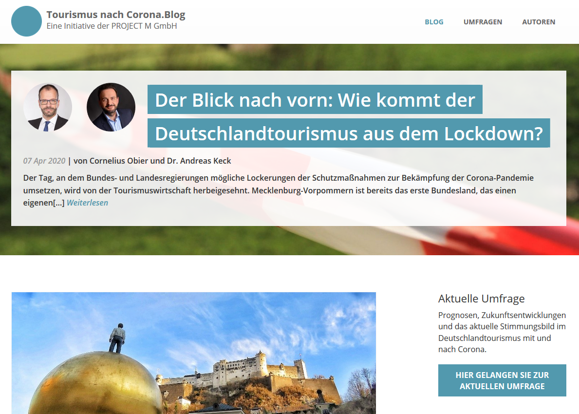 Neuer Blog online: Tourismus nach Corona.Blog diskutiert Wege aus der ...